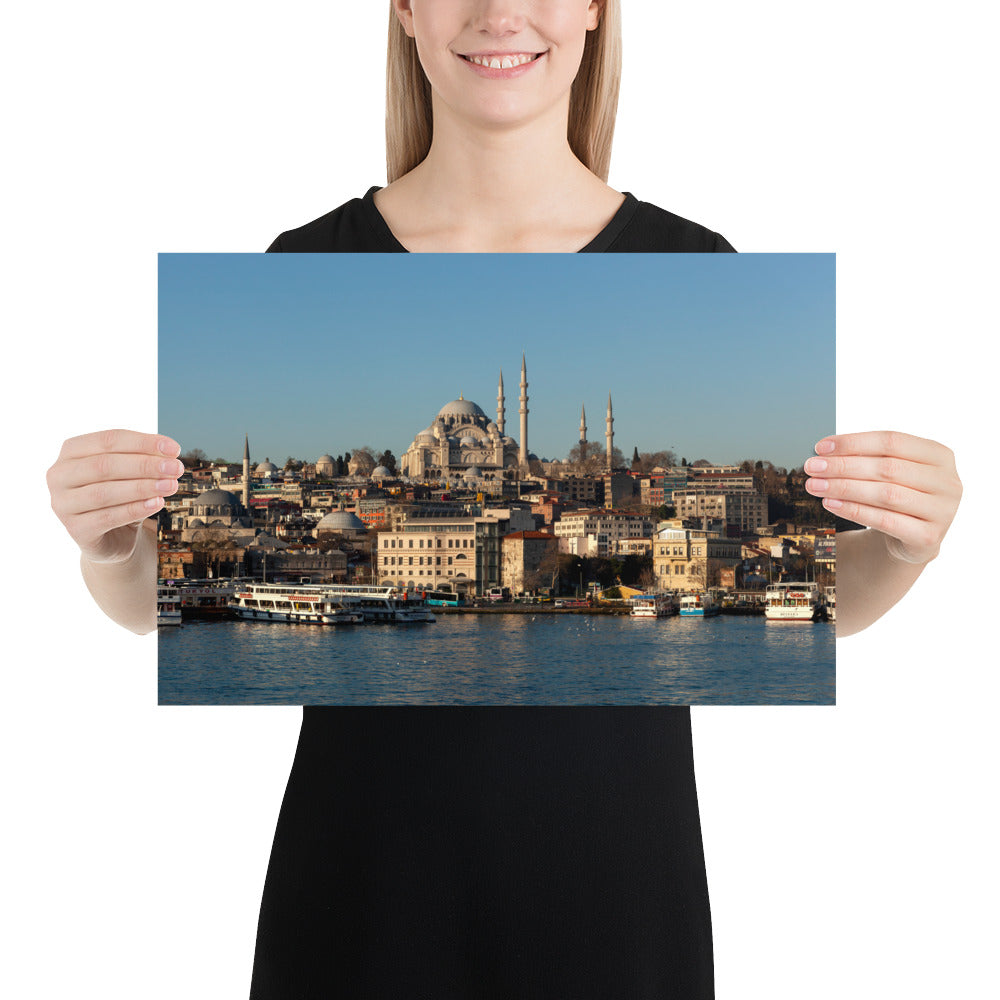Istanbul Print, Suleymaniye Mosque from Golden Horn | The Traveling ...